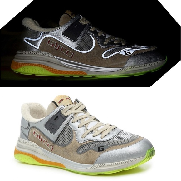 Gucci | Shoes | Gucci Mens Metallic Ultrapace Sneaker 65 Mens Neon ...